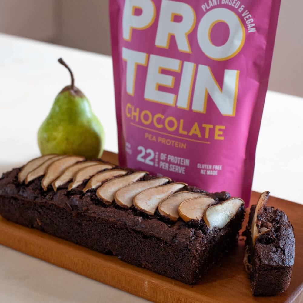 Healthy Chocolate Protein & Pear Loaf Recipe | Roam| Sports nutrition