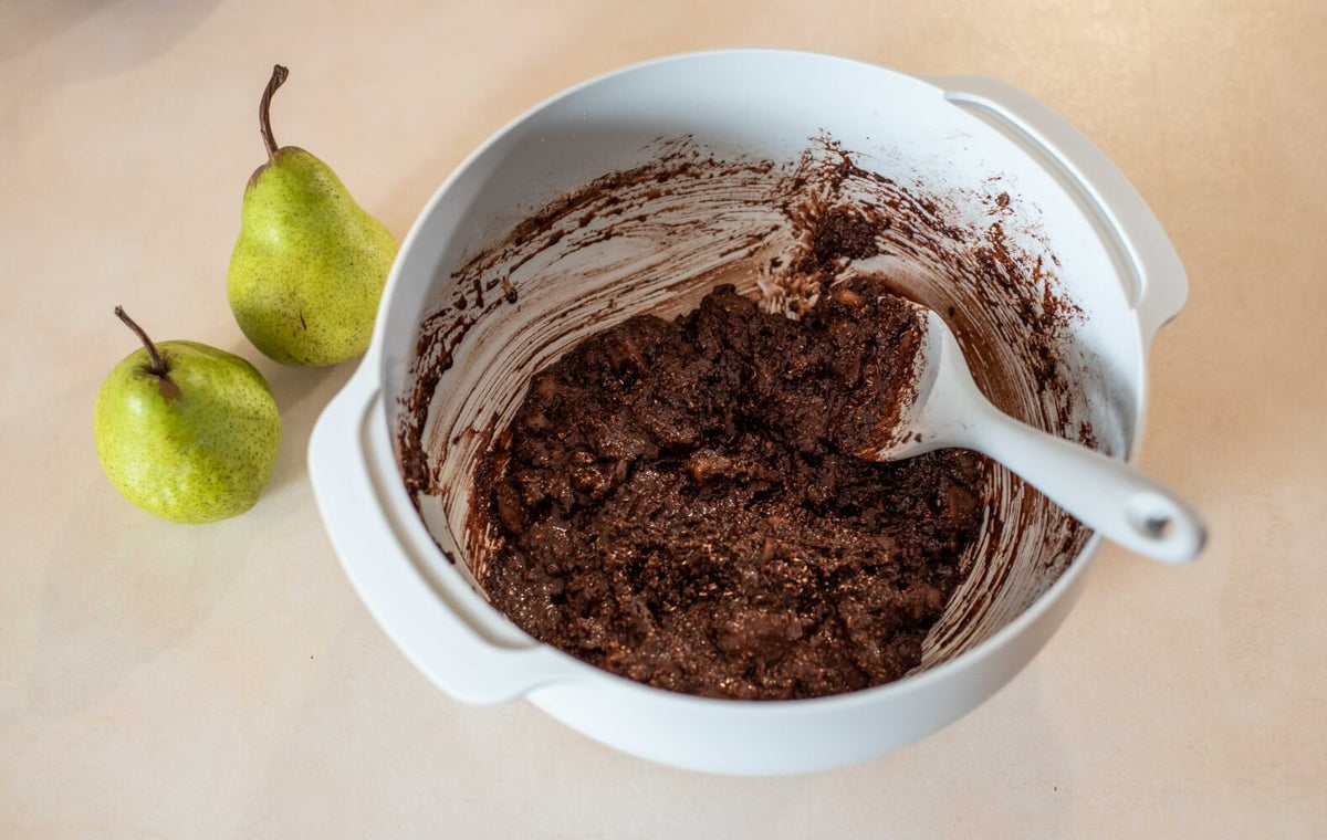 Healthy Chocolate Protein & Pear Loaf Recipe | Roam| Sports nutrition